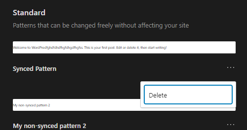 Custom Patterns: Allow renaming and duplication within the Site Editor · Issue #51919 ...