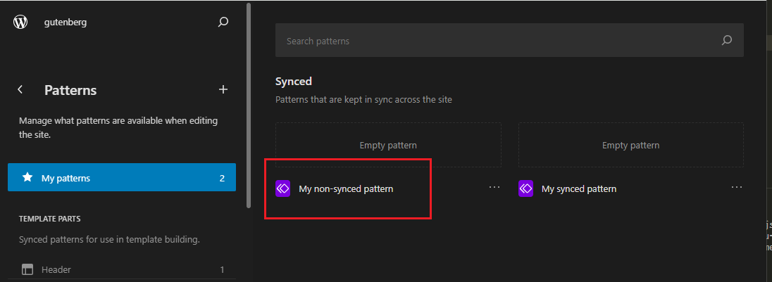Pattern Non Synced Patterns Are Treated As Synch Patterns · Issue 52448 · Wordpressgutenberg 