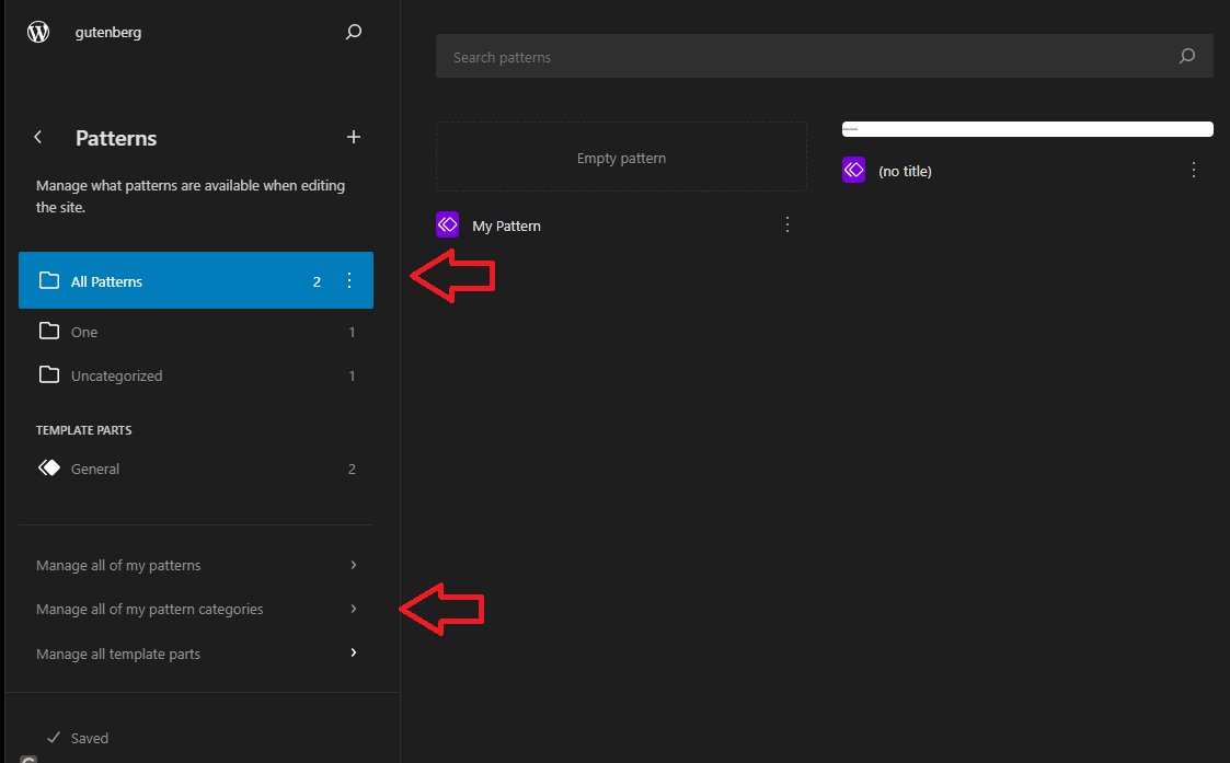 Patterns: Add UI to rename/delete pattern category in the Site Editor ...