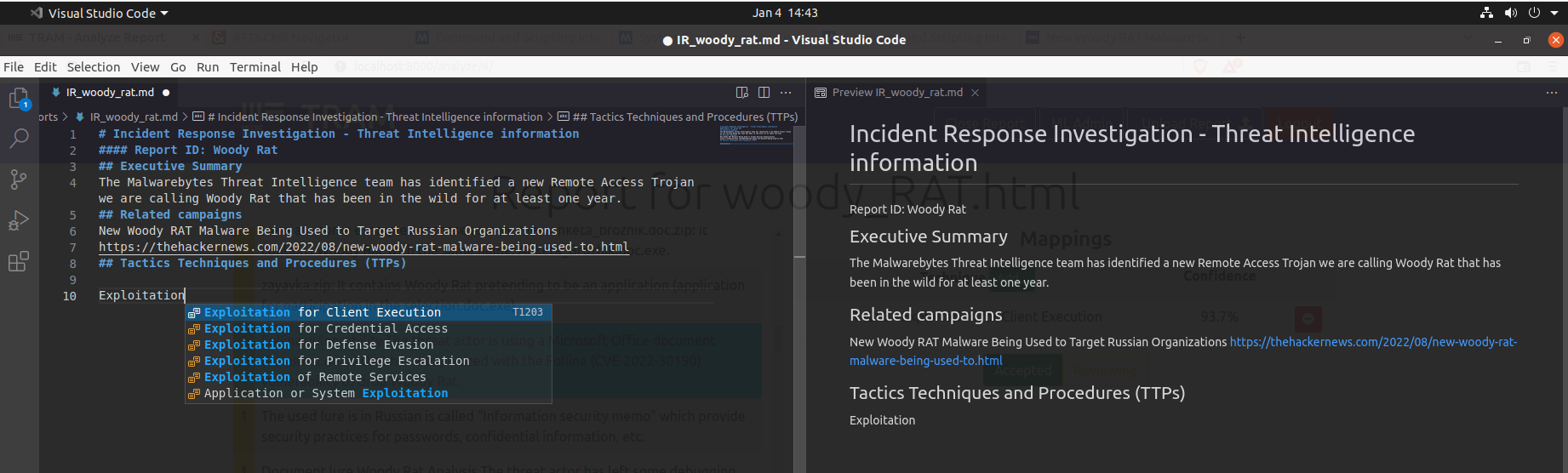 GitHub - sscretchen/ctireports: Analyzing CTI reports with TRAM and the MITRE ATT&CK framework