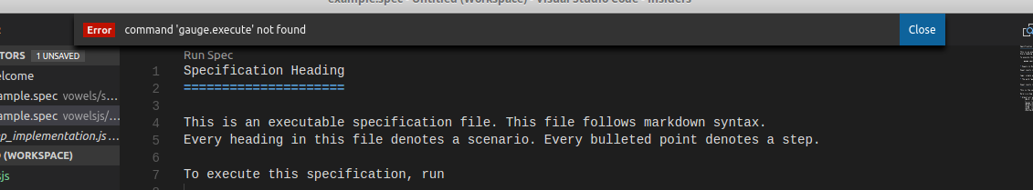 Run Spec and Run Scenario does not work on VS Code insider's edition · Issue #17 · getgauge ...