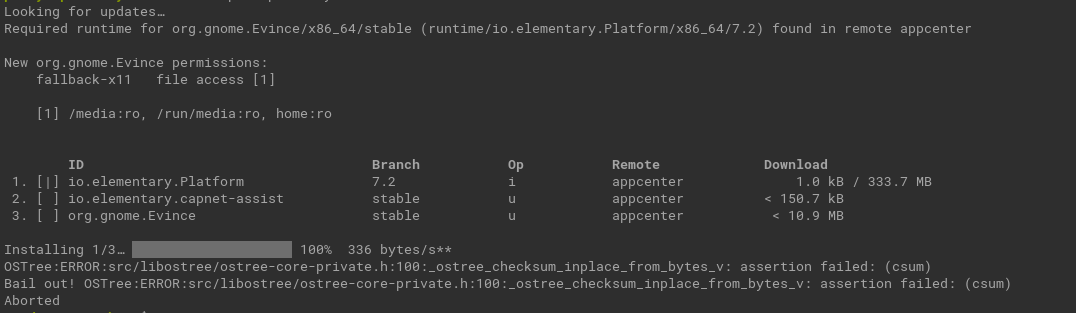 Horus: AppCenter fails to update defualt apps and Flatpak OSTree: Error Branch 7.2 · Issue #2092 ...