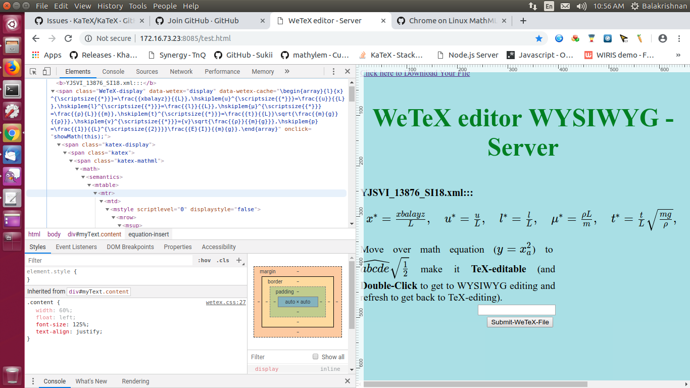 Chrome On Linux Mathml Code Are Disappear With Nodejs · Issue 1957