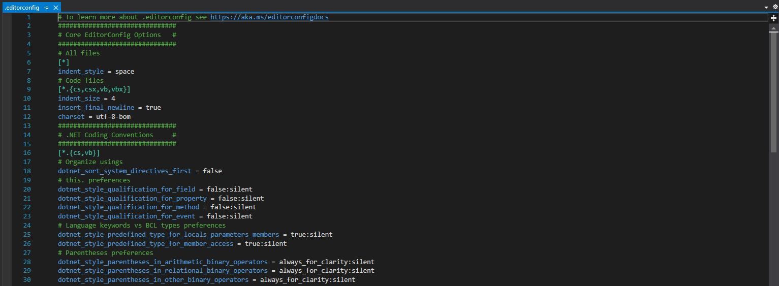 Editorconfig Ui Not Showing Any Information · Issue 54568 · Dotnetroslyn · Github 