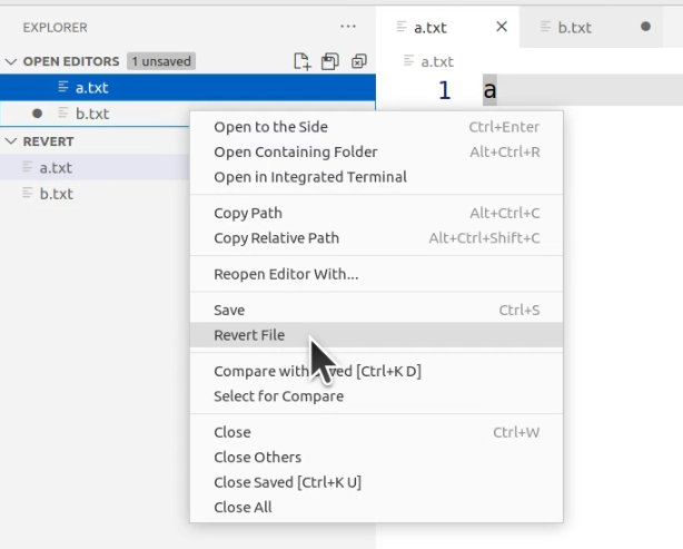 "Revert File" on inactive editors are ignored · Issue #177557 ...