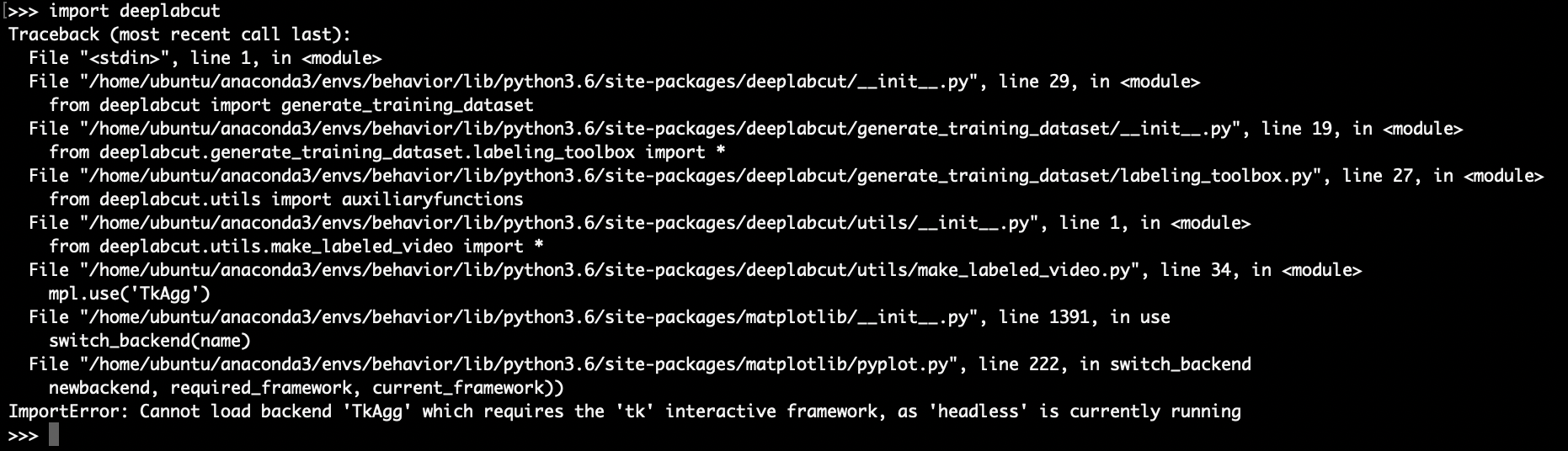 Error when importing DeepLabCut on AWS · Issue #406 · DeepLabCut/DeepLabCut · GitHub