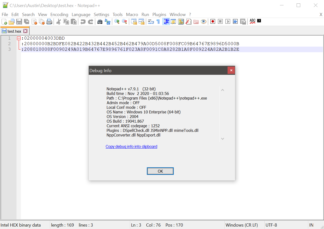 Intel hex not showing highlight colours · Issue #9072 · notepad-plus ...