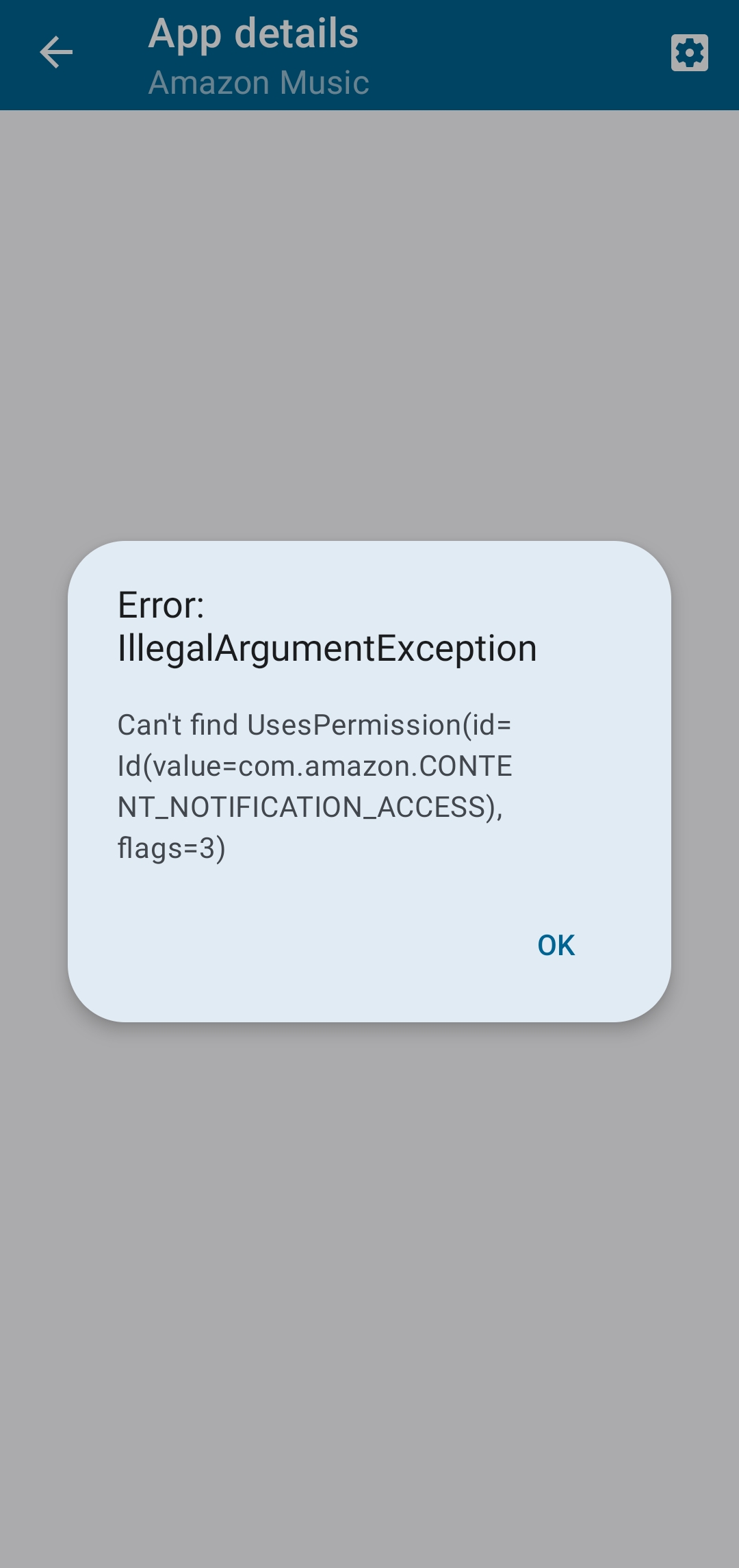 App Details page shows ERROR for Amazon Music · Issue #68 · d4rken-org ...