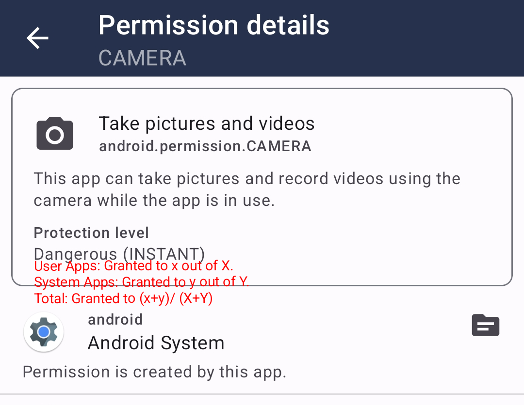 Count of apps in each permission category · Issue #101 · d4rken-org ...