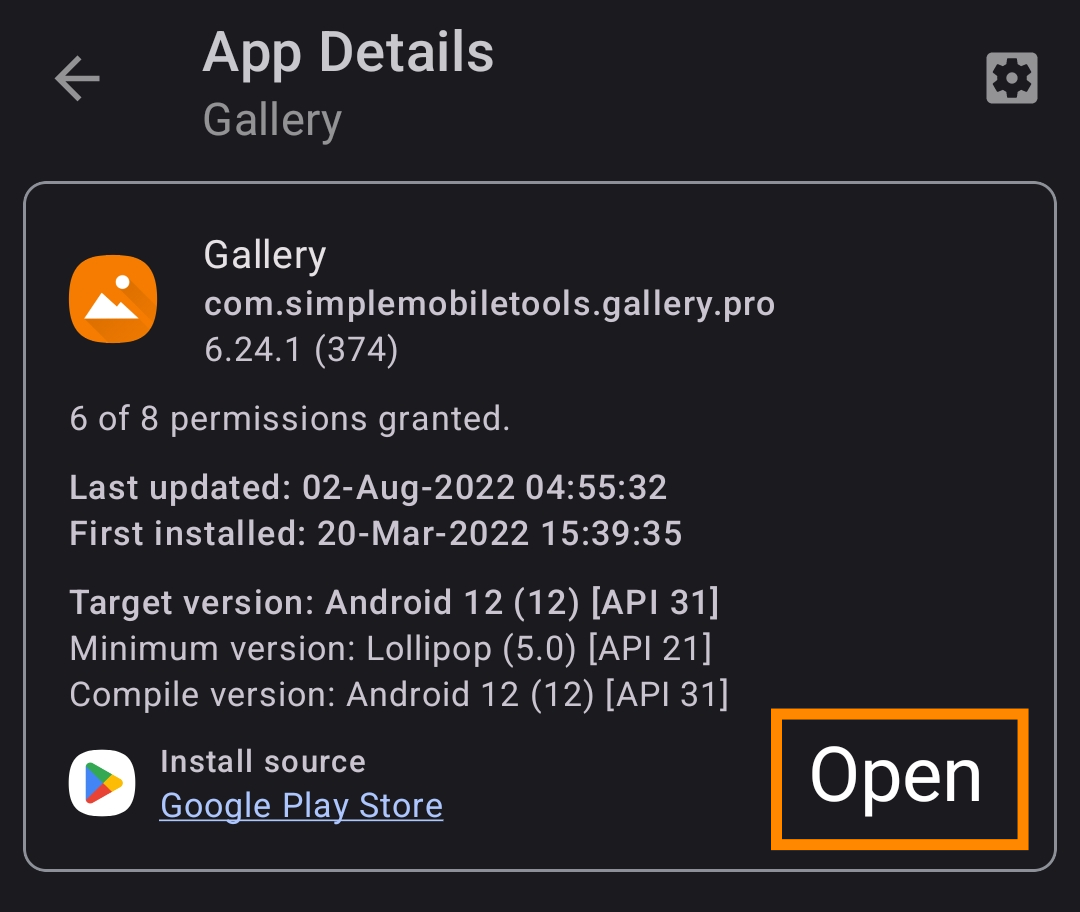 Open App button · Issue #135 · d4rken-org/permission-pilot · GitHub