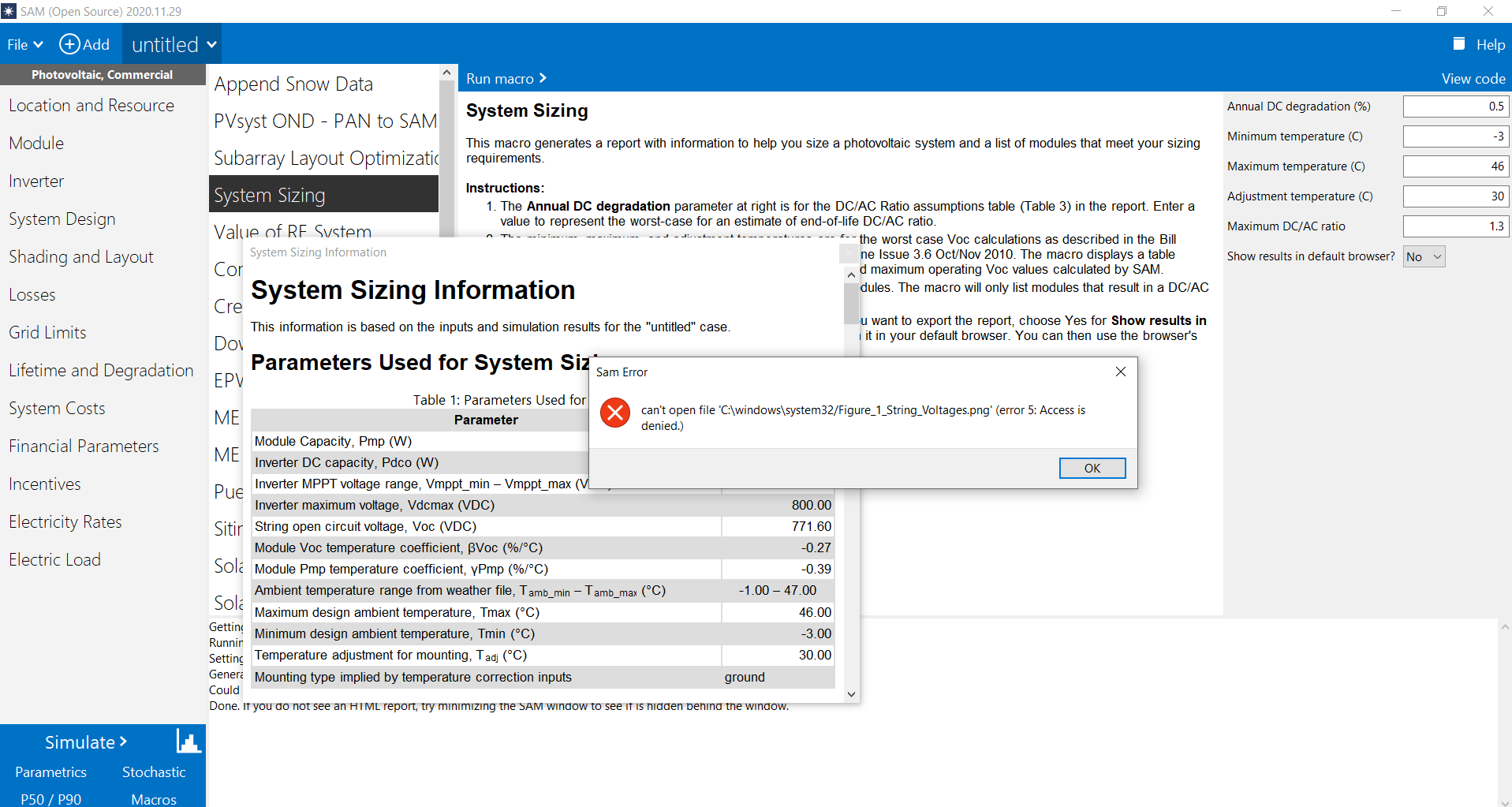 System Sizing Macro Fails · Issue #464 · NREL/SAM · GitHub