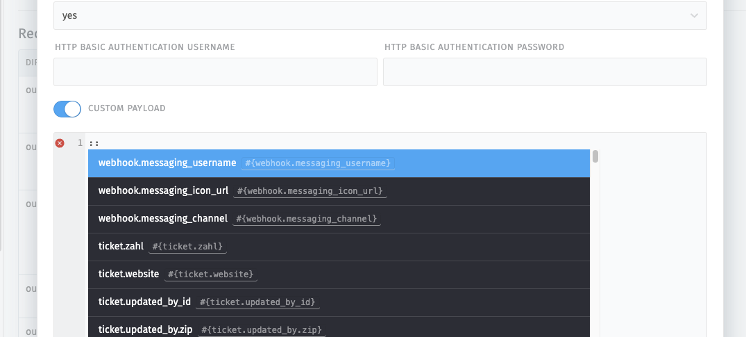 Pre-Defined Webhook fields should only be visible in pre-defined webhook context when using the ...