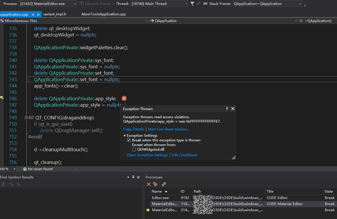 [Material Editor] A crash happened when clicking a material file in Asset Browser within Editor ...