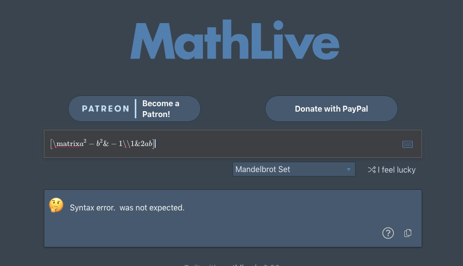 How To Create A Matrix · Issue 244 · Arnog Mathlive · Github