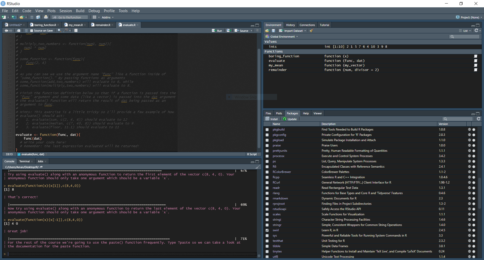 Swirl Function evaluate.R accepting incorrect input · Issue #821 · swirldev/swirl · GitHub