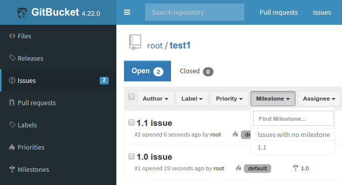 Gitbucket Should Not Omit Closed Milestones In Issue List Filter · Issue 1913 · Gitbucket
