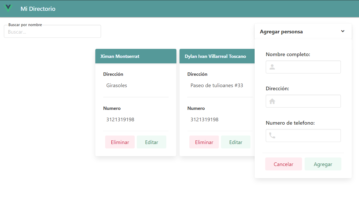 GitHub - dylanson25/Directorio_vue: CRUD Creado con motivos de ...