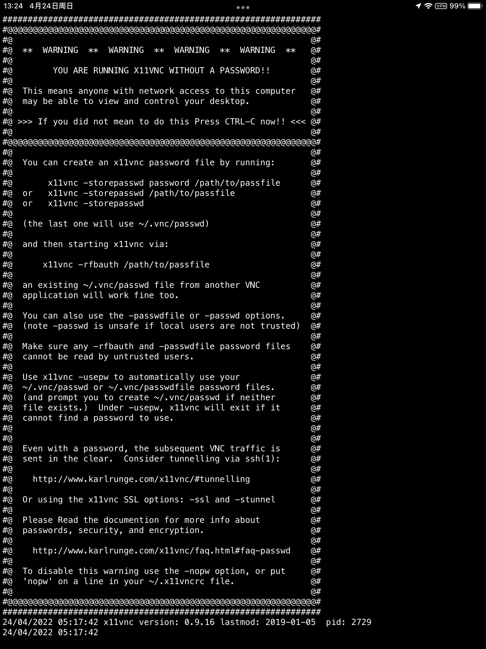 When I m Starting The VNC Server And Trying To Link To It It Reported when-i-m-starting-the-vnc-server-and-trying-to-link-to-it-it-reported