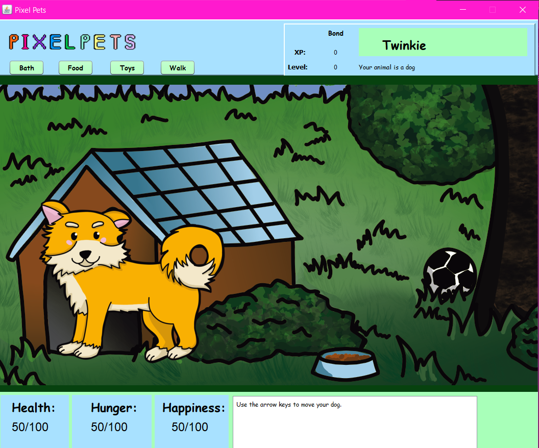 GitHub - TessaPeruzzi/PixelPets: A virtual pet game that allows users ...