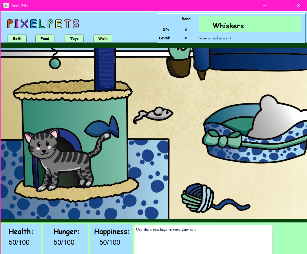 GitHub - TessaPeruzzi/PixelPets: A virtual pet game that allows users ...