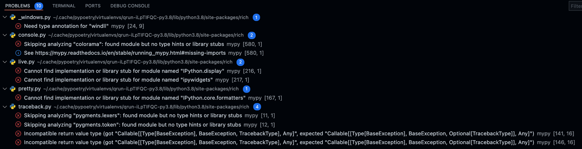 [BUG] MyPy Errors Reported in 10.16.3 · Issue #1913 · Textualize/rich · GitHub