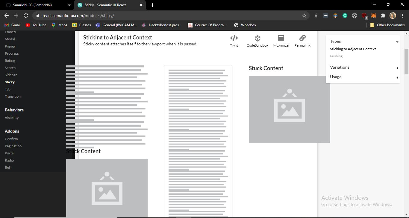 Bug In Sticky Feature · Issue 4149 · Semantic Org Semantic Ui React · Github