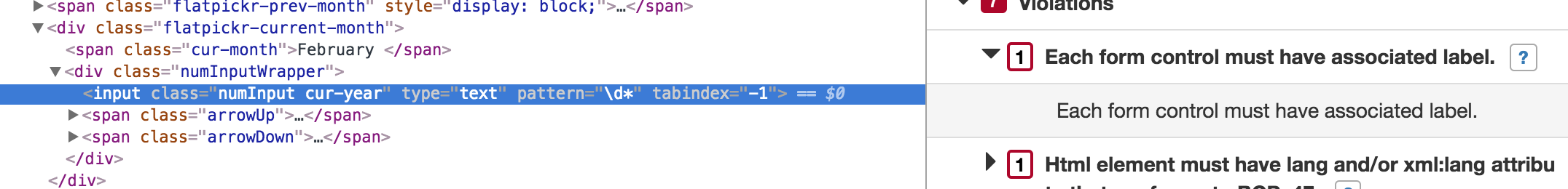 Add `aria-label` to the year input field · Issue #1269 · flatpickr/flatpickr · GitHub