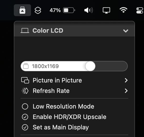 (beta bug) Enabling HDR/XDR Upscale makes brightness slider disappear · Issue #568 · waydabber ...