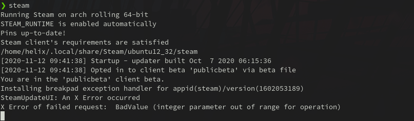 X Error Of Failed Request Badvalue Integer Parameter Out Of Range For Operation · Issue 4417