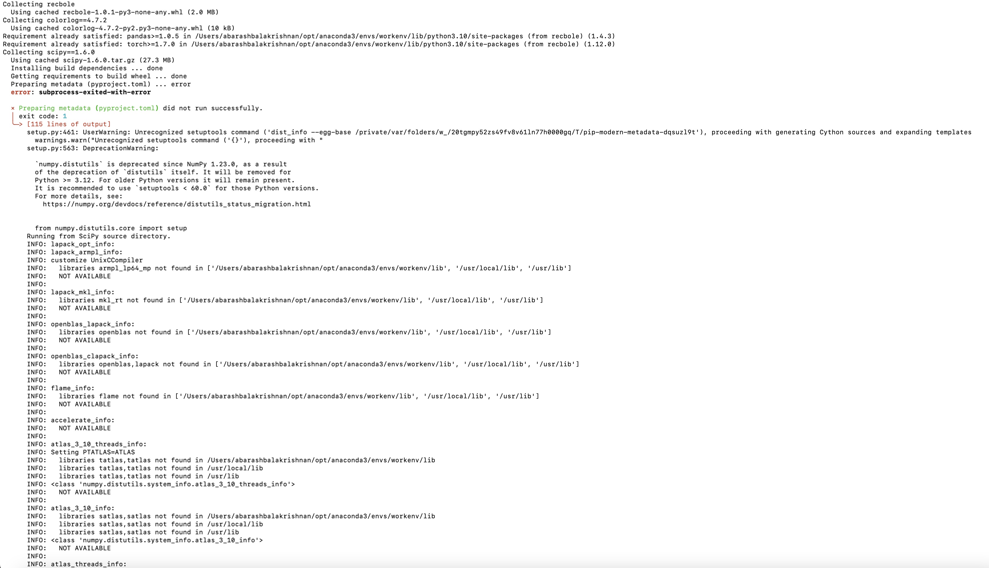 Error installing RecBole · Issue #1456 · RUCAIBox/RecBole · GitHub