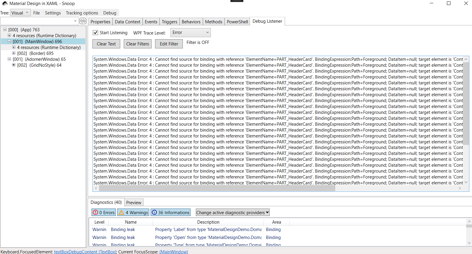 Default TabControl style binding failure · Issue #2863 · MaterialDesignInXAML ...