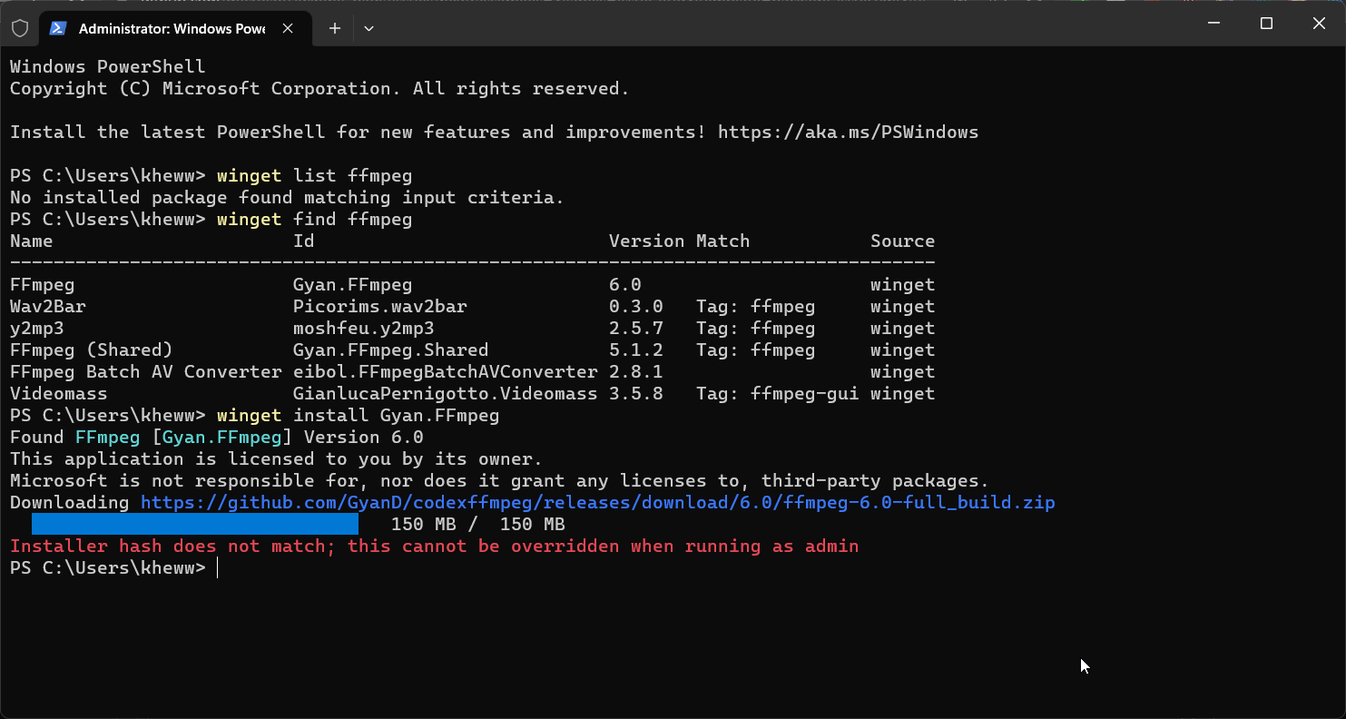 [Package Issue]: Gyan.FFmpeg · Issue #98553 · microsoft/winget-pkgs · GitHub