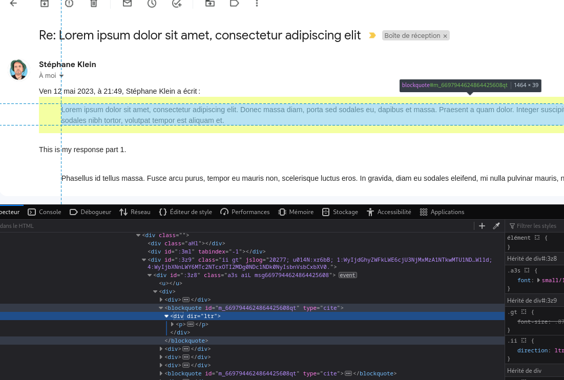 When I send a mail from Fastmail to Gmail, the quote style is lost · Issue #205 · stephane-klein ...