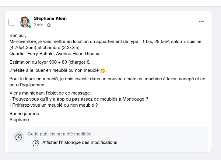 Pour un T1bis, est-ce préférable sur le plan collectif de le louer en meubler ou non meubler ...