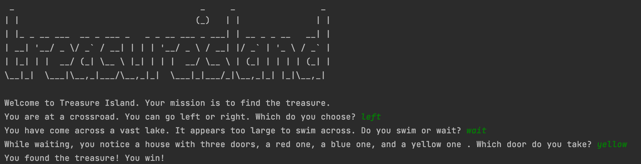 GitHub - itmacleod1995/Treasure-Island: Small project that simulates a ...