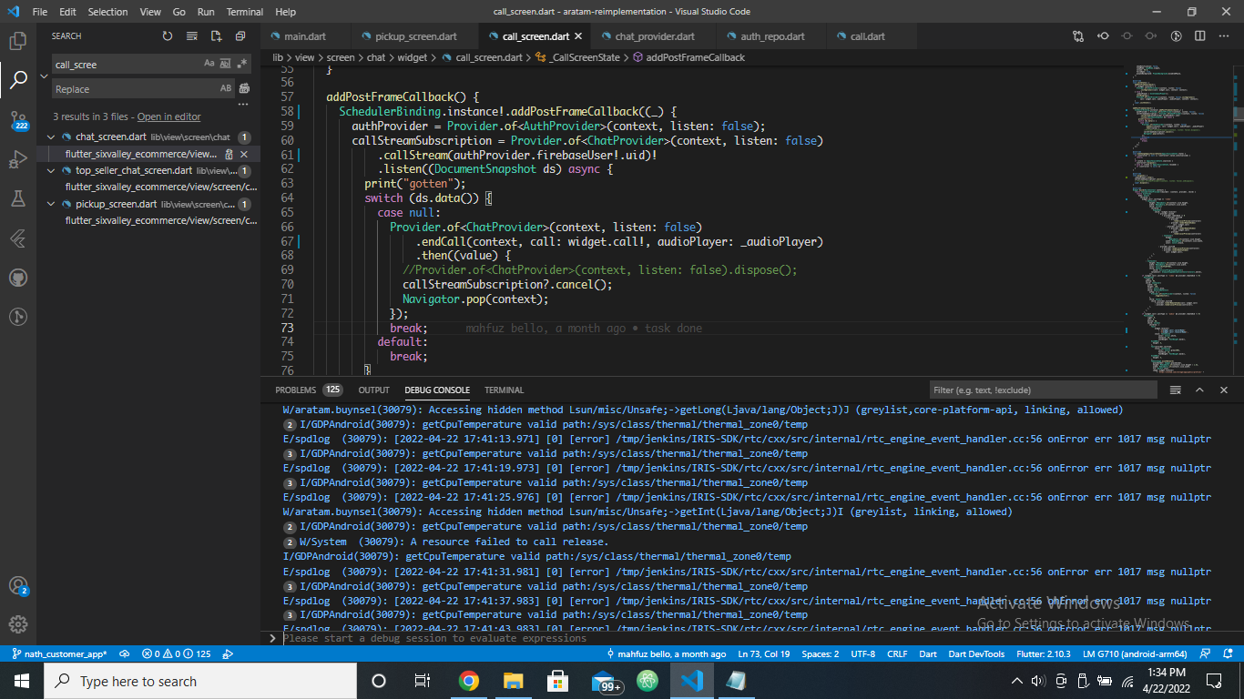 Flutter App freezes on disconnecting from video call · Issue #658 ...