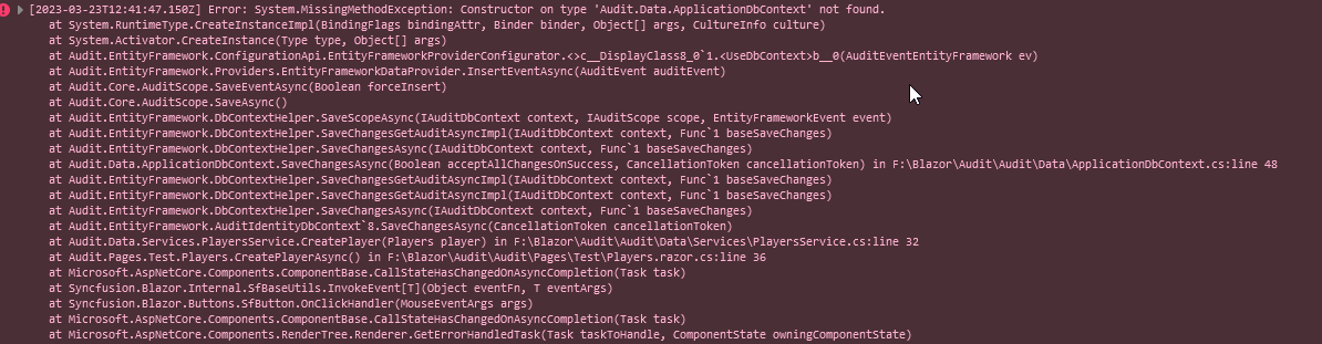 I need help with EF Core · Issue #590 · thepirat000/Audit.NET · GitHub