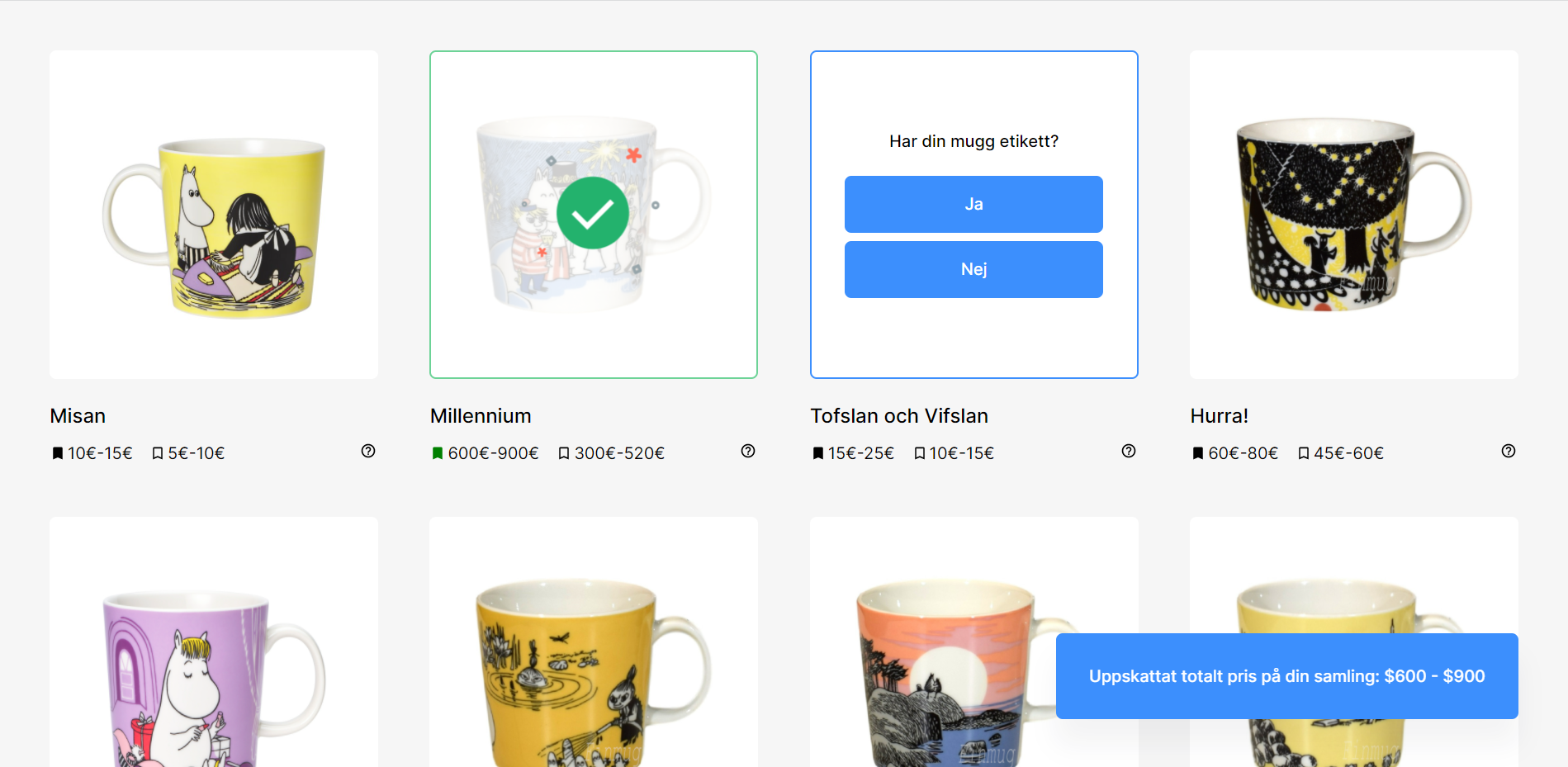 GitHub - robingranqvist/muminmuggar: Collect those hippo mugs. A fun ...