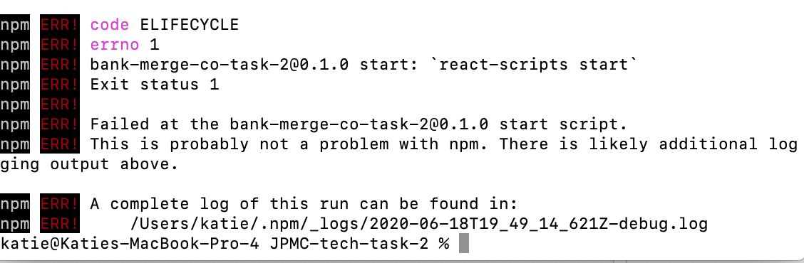 npm start issue · Issue #230 · insidesherpa/JPMC-tech-task-2 · GitHub