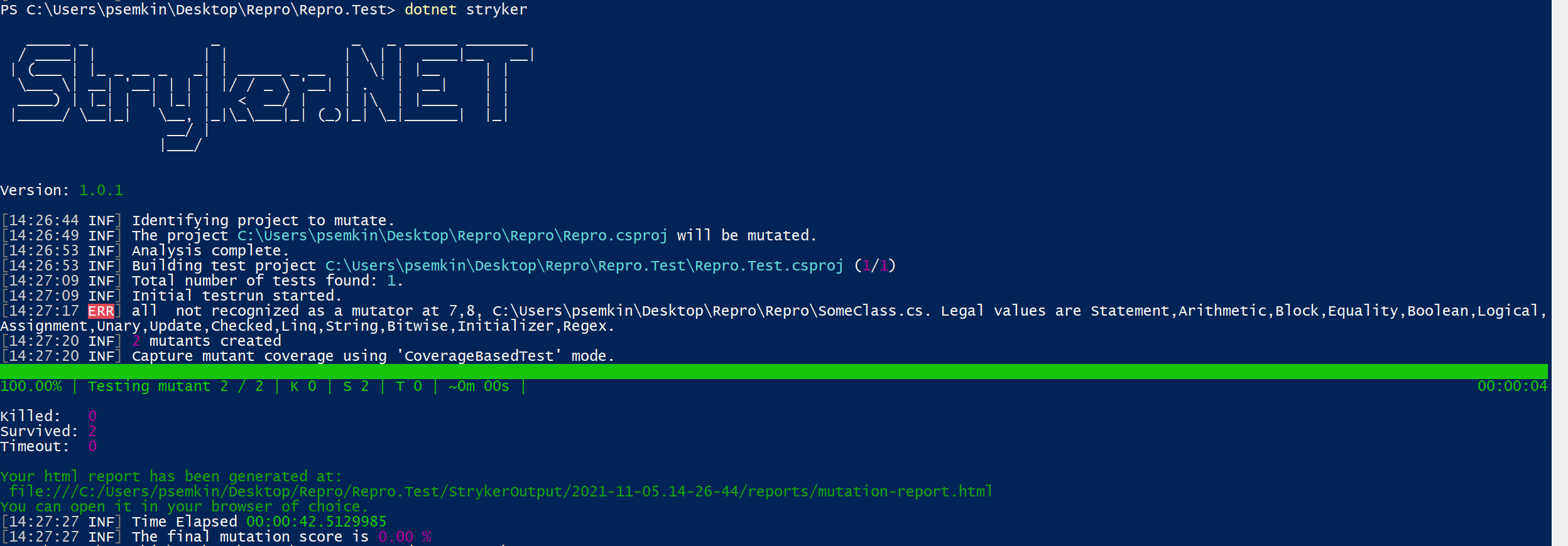 Disabling all mutations is not working · Issue #1781 · stryker-mutator/stryker-net · GitHub