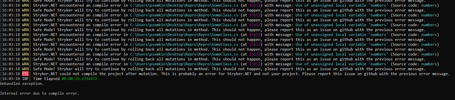 Stryker explodes for locks · Issue #2249 · stryker-mutator/stryker-net · GitHub
