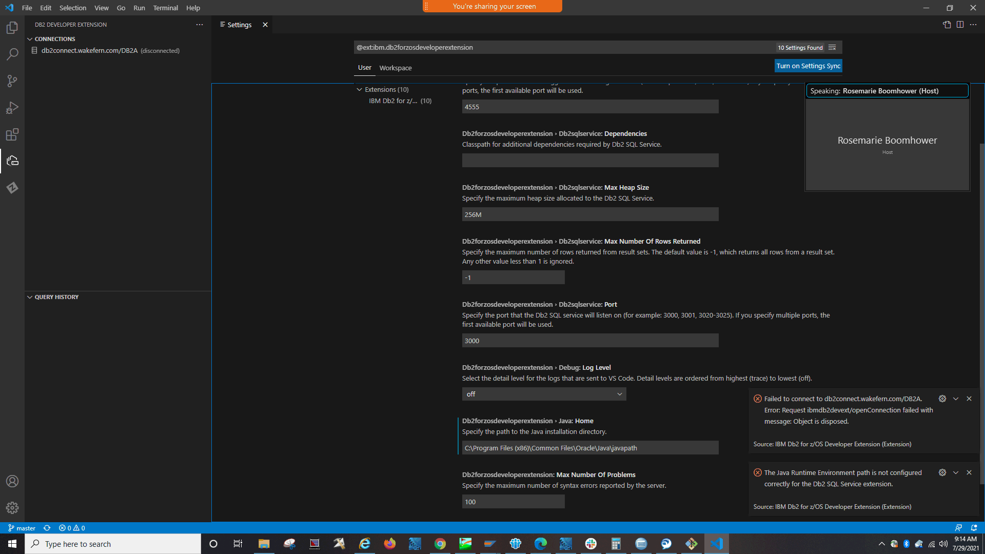 Java runtime path is not configured correctly for the Db2 SQL Service extension · Issue #49 ...