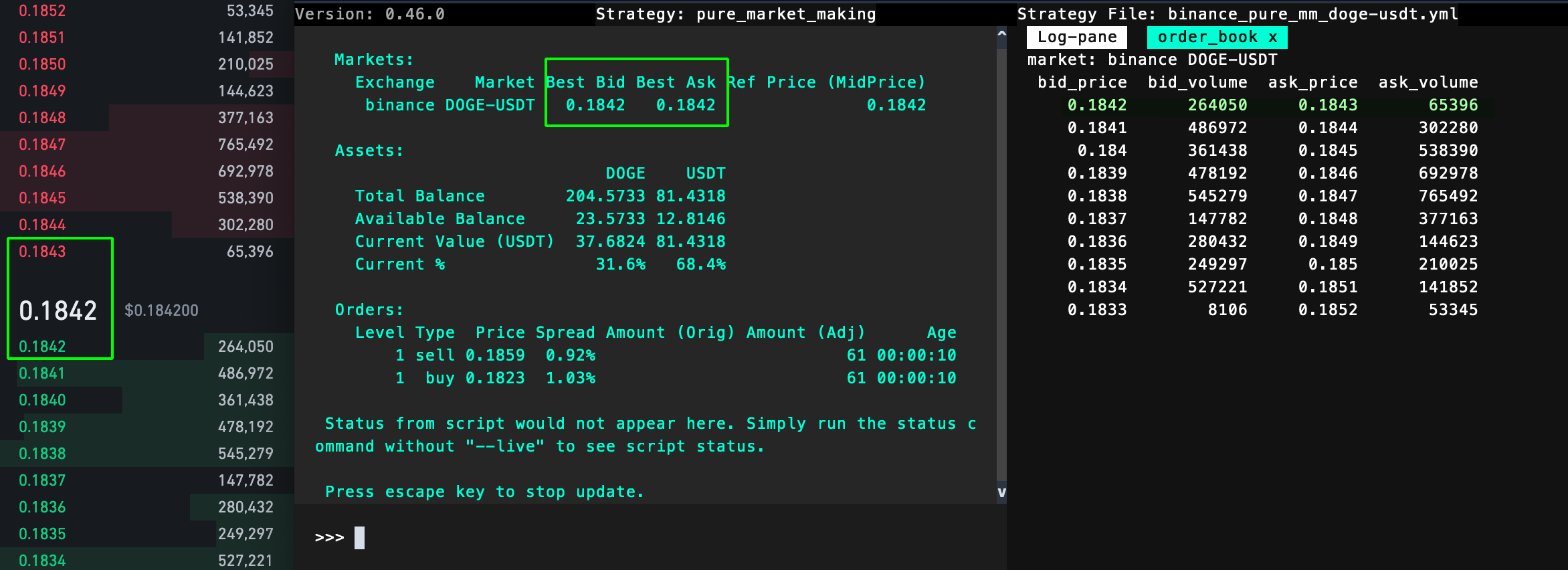 Binance: Best prices under ticker and status are unsynchronized with ...