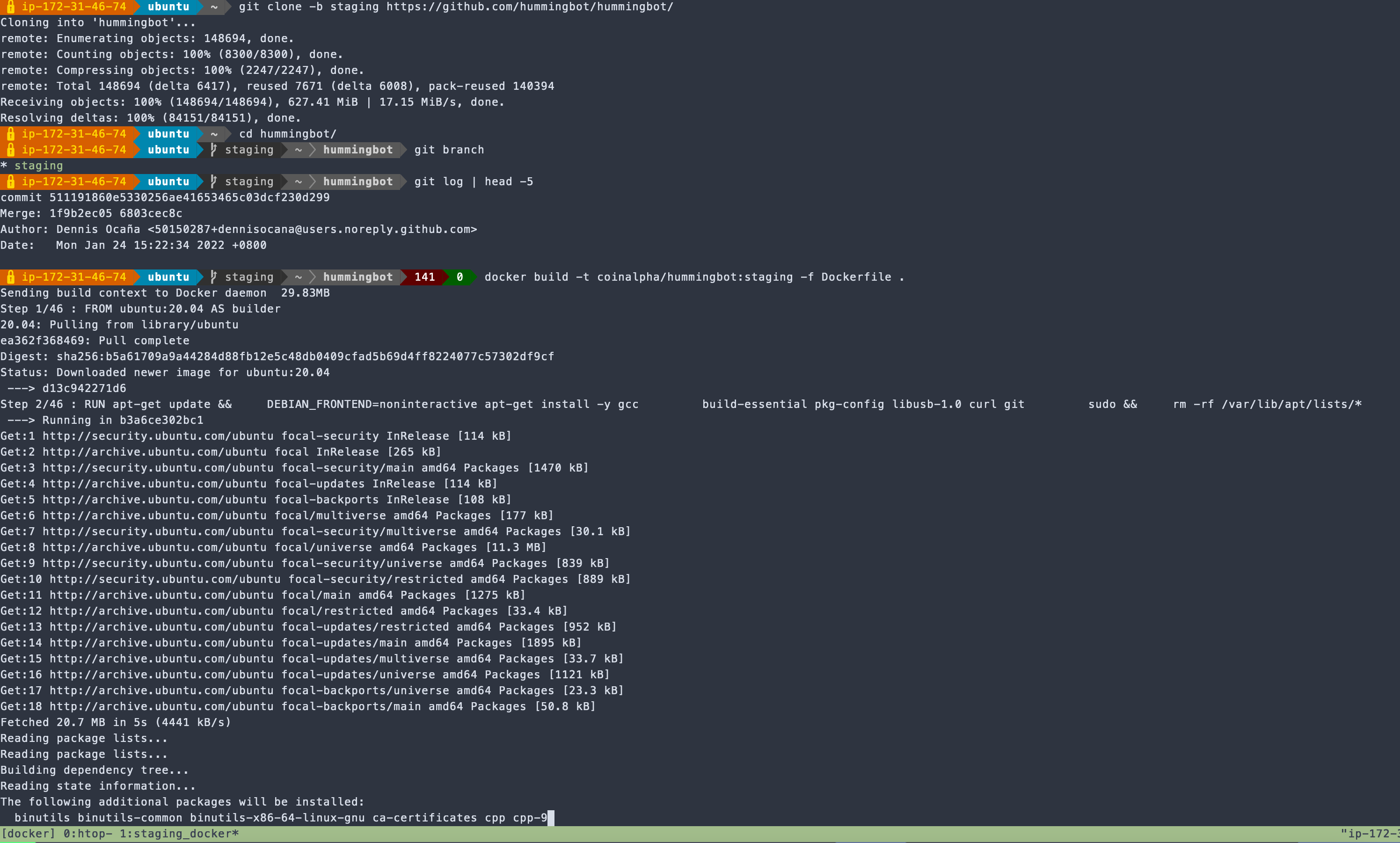 Failing docker build using staging branch · Issue #5043 · hummingbot ...