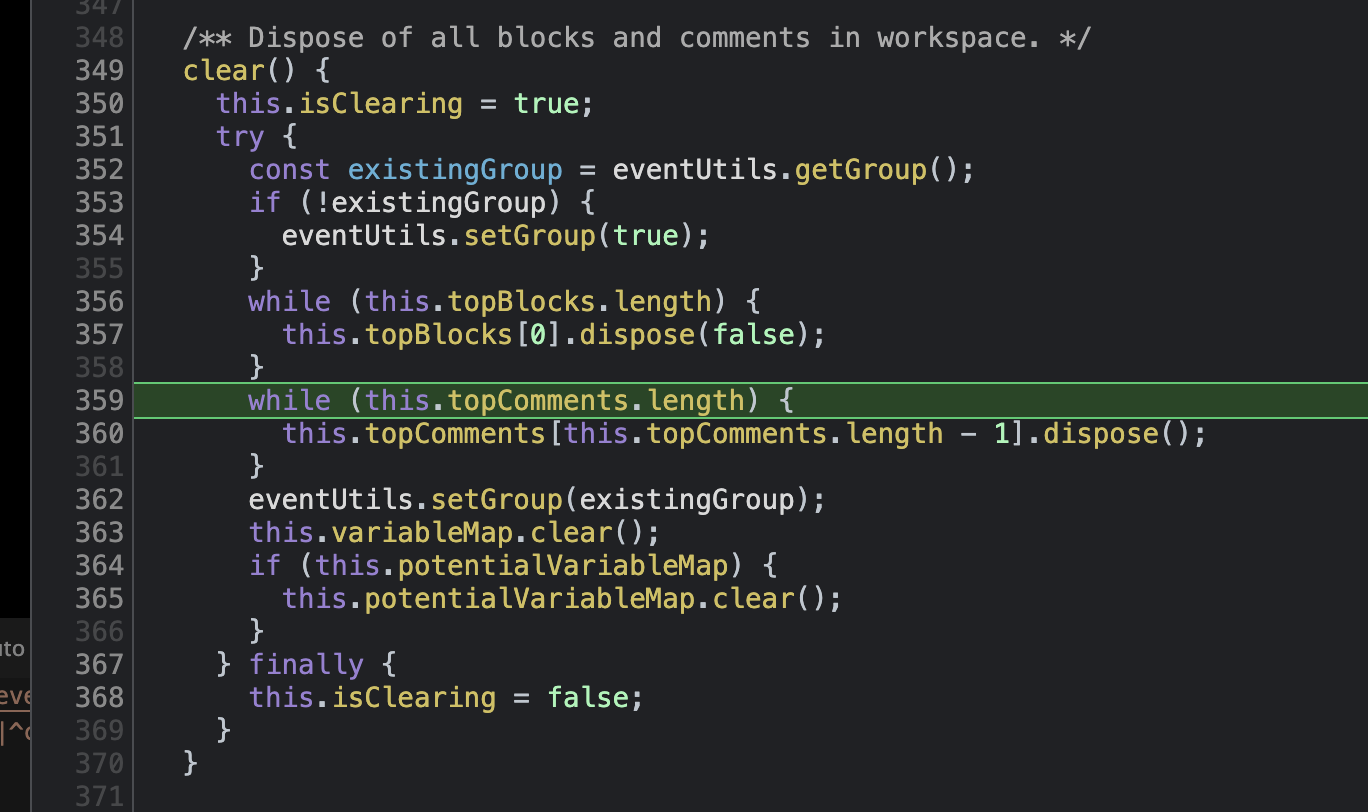 Workspace comments aren't deletable and can cause infinite loops. · Issue #7177 · google/blockly ...