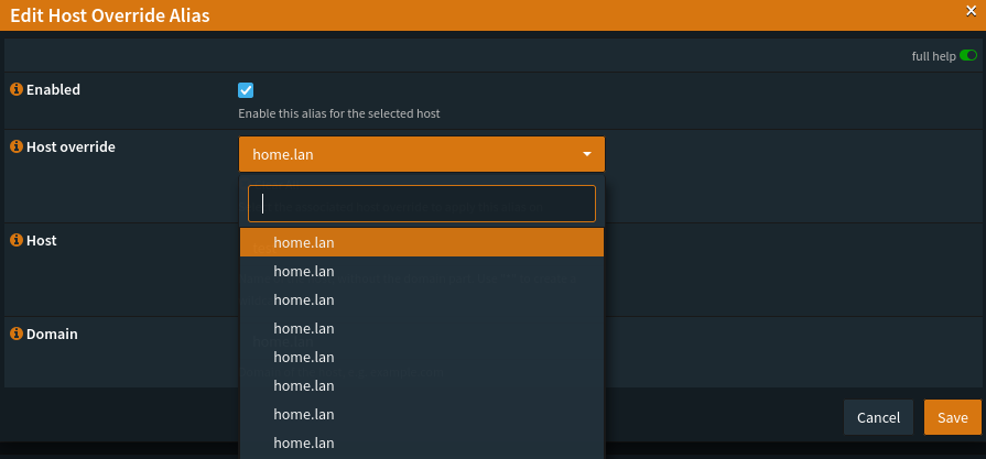 Unbound Creating An Override Alias Shows List Of Domain Names Instead Of Fqdn · Issue 5690