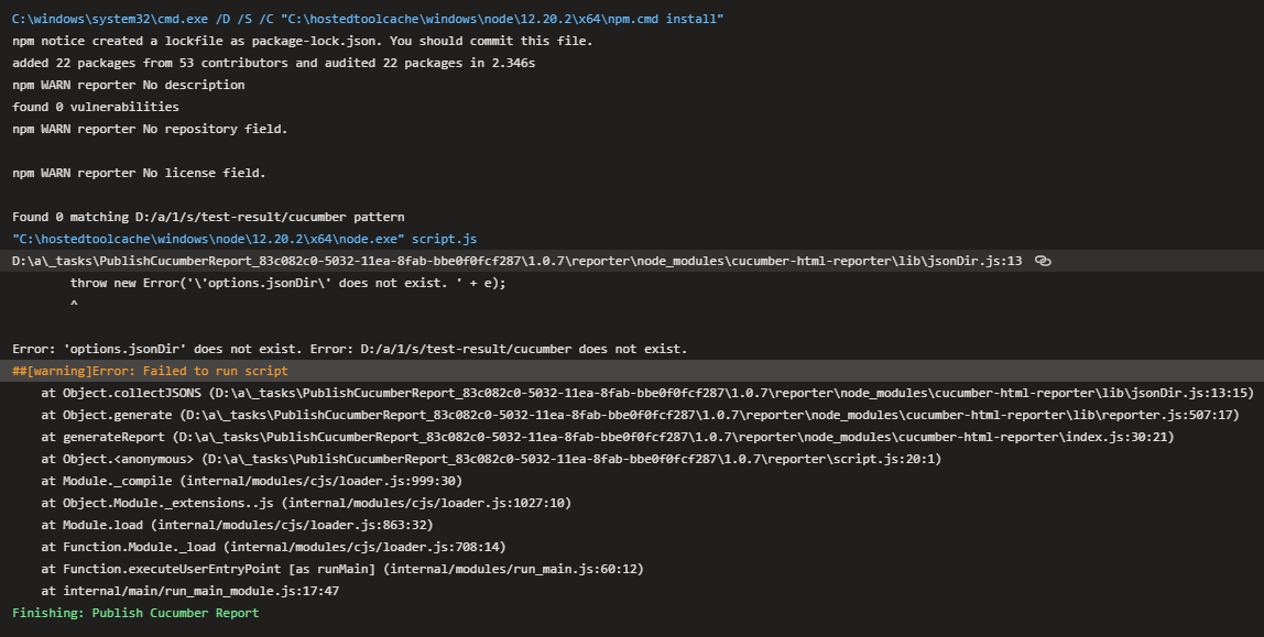 Error: 'options.jsonDir' does not exist · Issue #37 · maciejmaciejewski/azure-pipelines-cucumber ...