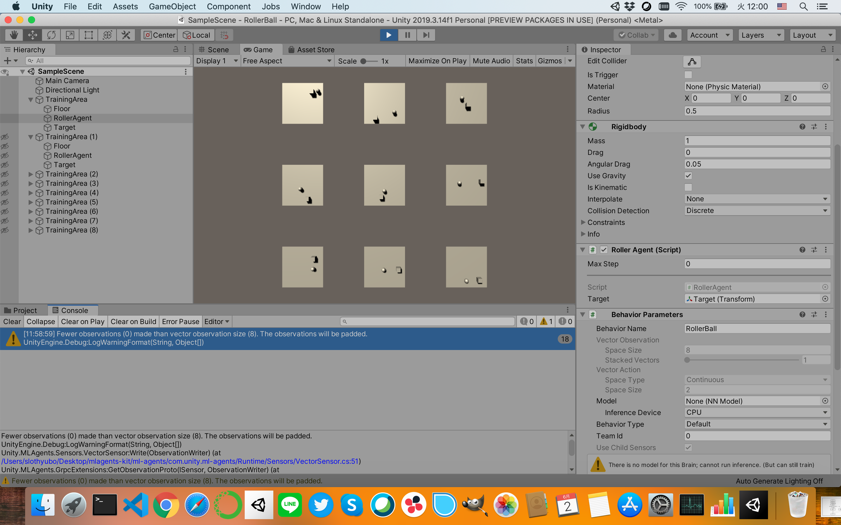 Couldn't connect to trainer on port 5004 using API version 1.0.0. Will ...