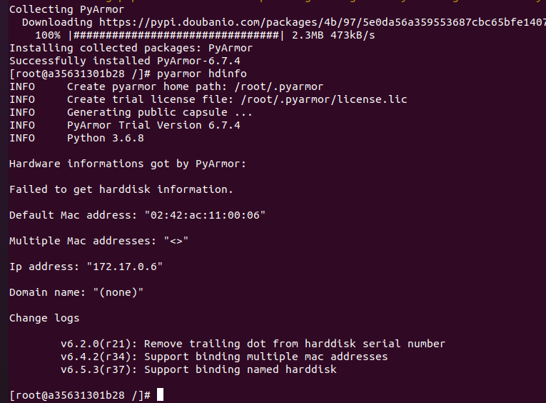 Failed To Get Harddisk Information · Issue 561 · Dashingsoftpyarmor 