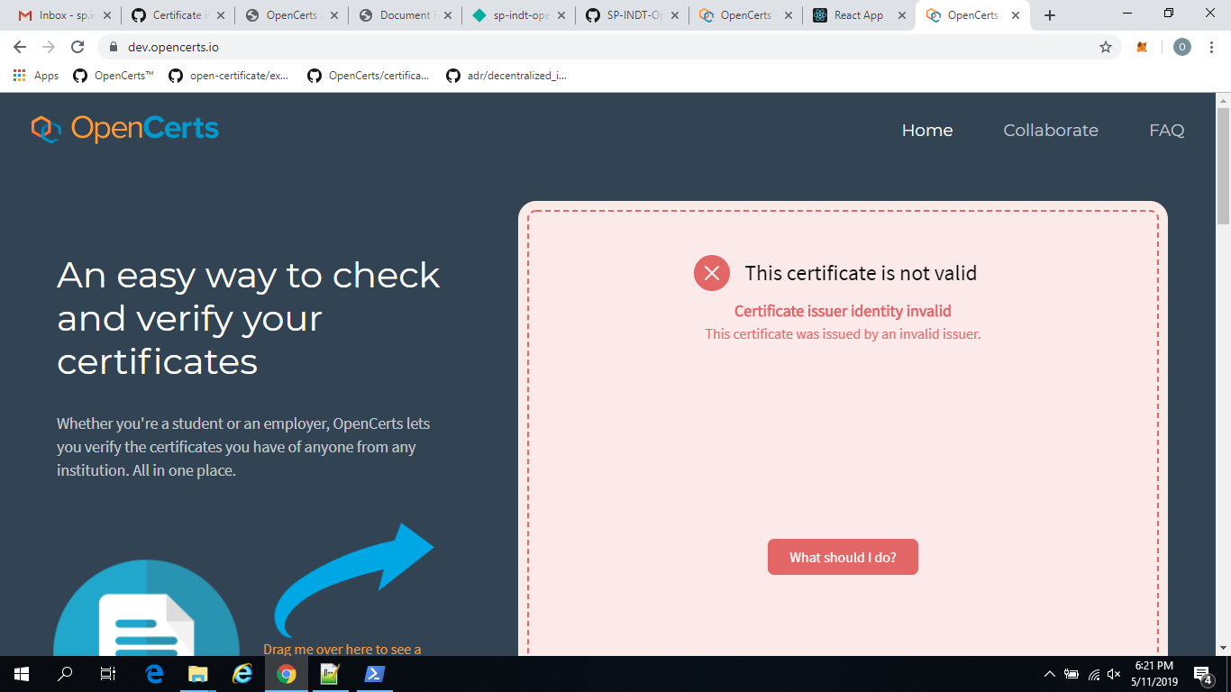 Certificate issuer identity invalid · Issue #436 · OpenCerts/opencerts-website · GitHub